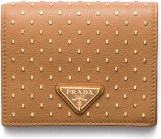 Prada Portemonnaie mit Nieten - Nude