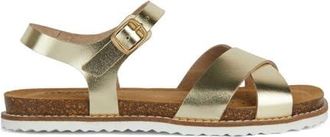 Geox Femme D Leuca D Sandales Plates, doré, 39 EU