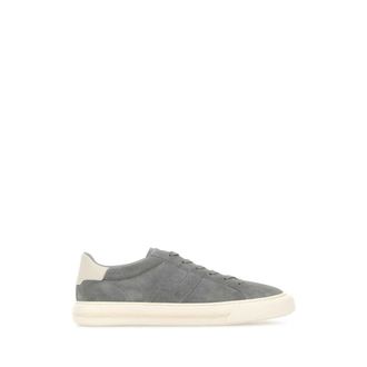 Hogan Homme, Chaussures, Gris, Taille: 44 1/2 EU H691 Suede Baskets