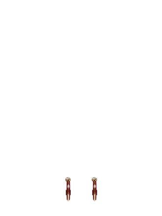 Fendi Womens Oval Hoop Earrings Forever Burgundy Resin