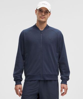 lululemon Mens Engineered Knit Mesh Tennis Jacket pour Hommes - Bleu - Taille 2XL
