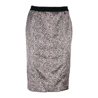 Blugirl Femme, Jupes, Multicolore, Taille: 38 FR Jupe Midi Satin Animalier