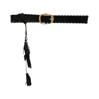 Twinset Ceinture en Daim avec Pompons - Femme - Accessoires - Noir - Taille: S