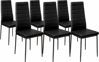 IDMarket Idmarket - Lot de 6 chaises romane noires pour salle à manger