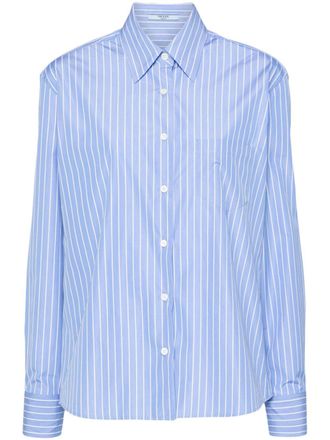 Prada chemise en popeline &agrave; rayures - F0013 LIGHT BLUE