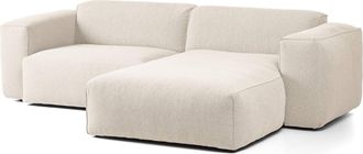 Studio Copenhagen home24 Ecksofa 1,5-Sitzer mit Longchair Beige Webstoff Saia 260 x 71 x 173cm Longchair davorstehend rechts Modern