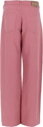 Max Mara Five-Pocket Cotton-Linen Trousers - Pink