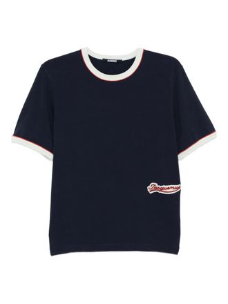 Jacquemus t-shirt à logo brodé - Bleu