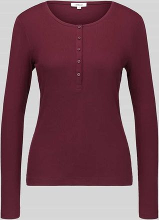 s.Oliver Red Label Langarmshirt mit kurzer Knopfleiste