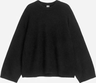 Arket Pullover Aus Alpakawolle Und Wolle -Schwarz