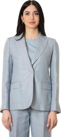 Max Mara Femme, Vestes, Bleu, Taille: 38 FR Giacca in lino