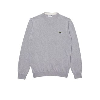 Lacoste Baumwollpullover mit Rundhalsausschnitt - - Knitwear - Herren - Grau - L