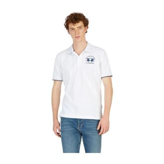 La Martina Homme, Tops, Blanc, Taille: 4XL Polo &agrave; Manches Courtes Coupe Standard
