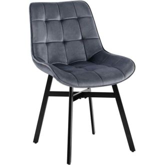 Clp Chaise de Salle &agrave; Manger Colby Gris fonc&eacute; Velours
