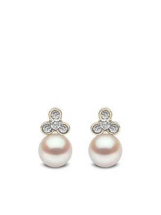 Yoko London boucles doreilles Trend en or 18ct orn&eacute;es de perles et de diamants