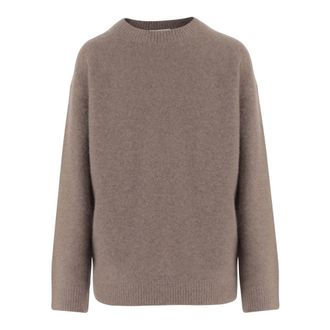 Vince Pl&uuml;sch-Kaschmir-Pullover mit Rundhalsausschnitt - - Knitwear - Damen - Beige - XL