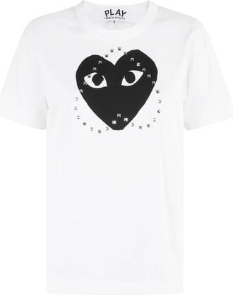 Comme Des Gar&ccedil;ons Femme, Tops, Blanc, Taille: 38 FR Heart T-Shirt