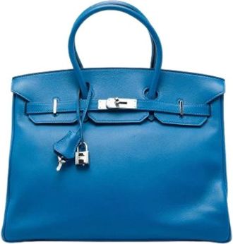 Herm&egrave;s Pre-owned Birkin 35 - Femme - Pre-owned - Bleu - Taille: ONE Size