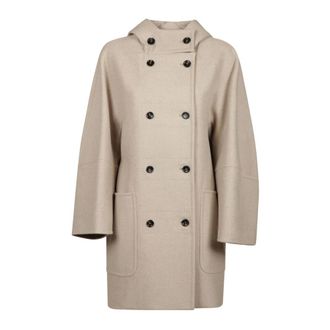 Max Mara Beige Mantel f&uuml;r einen stilvollen Look - - Coats - Damen - Beige - 4XS