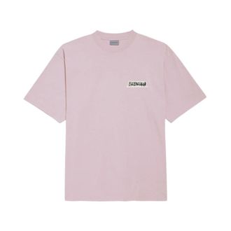 Balenciaga T-Shirt mit mittlerer Passform Masking Tape - - Tops - Damen - Rosa - XS