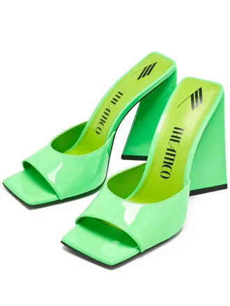 The Attico sandales pre-owned 115 mm en cuir à bout carré - Vert