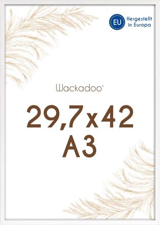 Wackadoo Bilderrahmen A3 29,7x42 (DIN A3) Weiß Fotowand Posterrahmen mit Glas Holz Picture frame poster