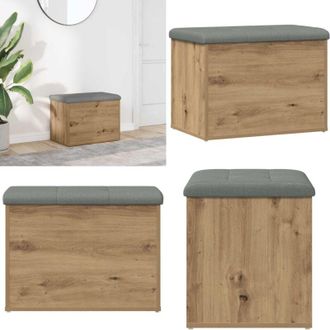 vidaXL Sitzbank mit Stauraum Artisan-Eiche 62x42x45 cm Holzwerkstoff - Holzbank - Flurbank