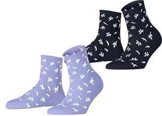 Esprit Twig W Sso coton fantaisie lot de 2 paires, Chaussettes Femme, Multicolore Blau 0040, 35-38