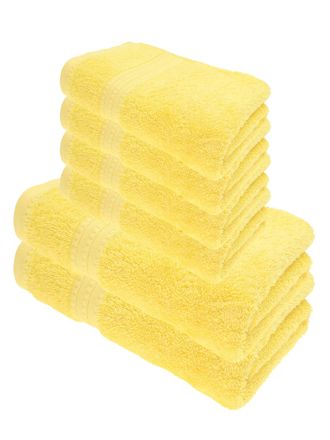 Julie Julsen Bio Duschtuch-Set 6 TLG. 2 Dusch- 4 Handtücher Gelb 100% Baumwolle Frotte 550g/m²