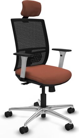 Piqueras y Crespo Drehstuhl mit Amboss-Armlehnen, h&ouml;henverstellbarer Lendenwirbelst&uuml;tze und h&ouml;henverstellbarem Kopfteil, ausgestattet mit Syncro/Traslack und Schneidesc