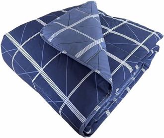 Catherine Lansfield Geometric Grid Tagesdecke, 240 x 220 cm, Blau