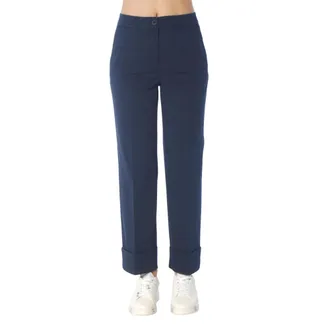 Via Masini 80 M650Le Pantalon &agrave; revers - Femme - Pantalons - Bleu - Taille: 48 FR