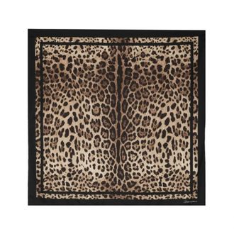 Dolce & Gabbana Seidenfoulard mit Leopardenmuster - - Accessories - Damen - Braun - ONE SIZE