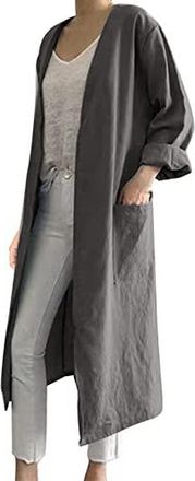 Generic Cardigan long pour femme, cardigan long pour femme, coupe ample, cardigan ouvert sur le devant, cardigan &eacute;l&eacute;gant pour affaires, bureau, travail, veste