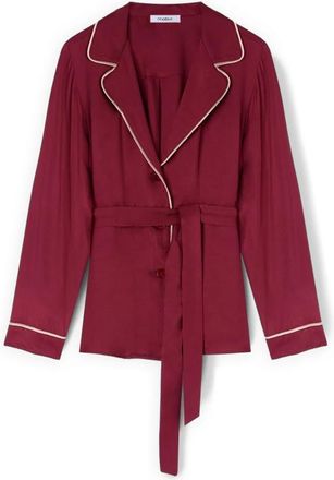 Motivi Femme, Blouses et Chemises, Rouge, Taille: 46 FR Chemise en twill de viscose avec finitions contrastantes