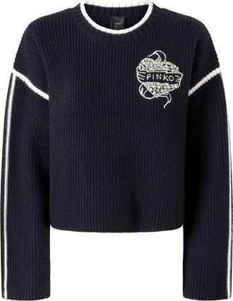 Pinko Pinko, Damen, Strickwaren, Blau, LGröße