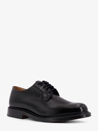 Churchs Mens Lace-Up Shoes Shannon Leather Black Flat
