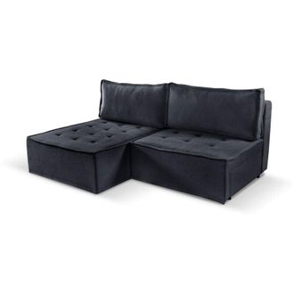 KAISER Bohoo Mini modernes Ecksofa mit Schlaffunktion Graphit Links