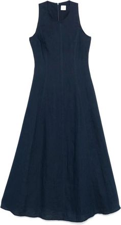 Eleventy Femme, Robes, Bleu, Taille: 34 FR Robe Midi en Lin