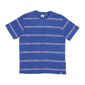 Element Homme, Tops, Bleu, Taille: XL T-shirt col rond en jacquard marine