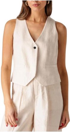 Copenhagen Muse Nature Waistcoat - - Jackets - Damen - Beige - L