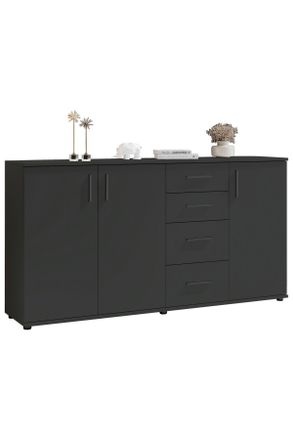 Livetastic Sideboard BC 1040, Anthrazit, Kunststoff, 1 F&auml;cher, 4 Schubladen, 160x84x35 cm, Typenauswahl, Wohnzimmer, Kommoden & Sideboards, Sideboards
