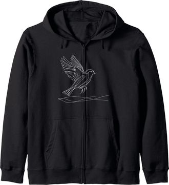 Jimbeels Line Art Vogel- und Ornithologistenhaus Finken Kapuzenjacke