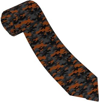 Generic Cravate Pour Homme Imprim&eacute; Camouflage Orange Et Gris Confortable Tie Formelle Cravate DAffaires Pour F&ecirc;te L&Eacute;cole Accessoires