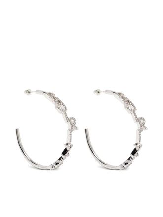 Patrizia Pepe boucles doreille à ornements en cristal - Argent