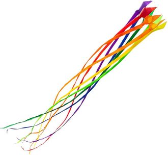 HQ Design - Soft Swirl (8-farbig), Leinenschmuck Windspiel, perfekte Erg&auml;nzung f&uuml;r gr&ouml;&szlig;ere Drachen Einleiner (Rainbow, 6m)