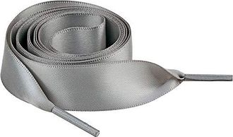 Jamron Plat Soie Ruban Satin Lacet 2CM Large pour Sneakers Ballerines Escarpin P13 Gris 120 CM