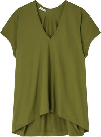 Dries Van Noten Femme, Tops, Vert, Taille: 38 FR T-shirt &agrave; col en V