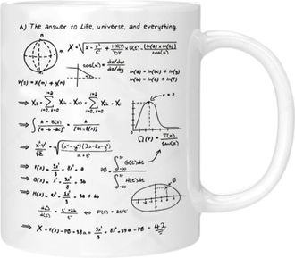 Generico Trinkbecher f&uuml;r Mathematik, wissenschaftliche Keramik, 320 ml, f&uuml;r Getr&auml;nke, Physik-Kaffeetasse, f&uuml;r hei&szlig;e und kalte Getr&auml;nke wie Tee, Wasser, Milchte
