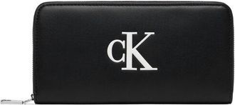 Calvin Klein Geldb&ouml;rse Bold Ck Long Zip Around LV04F1077G Schwarz